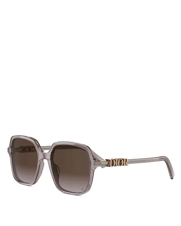 Dior Treasure Square Sunglasses, 54mm - Grey/gradient Brown