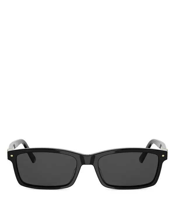 Dior Petit Cd Rectangular Sunglasses - Shiny Black / Smoke