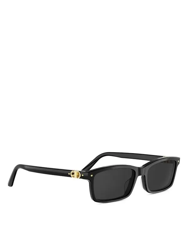 Dior Petit Cd Rectangular Sunglasses - Shiny Black / Smoke