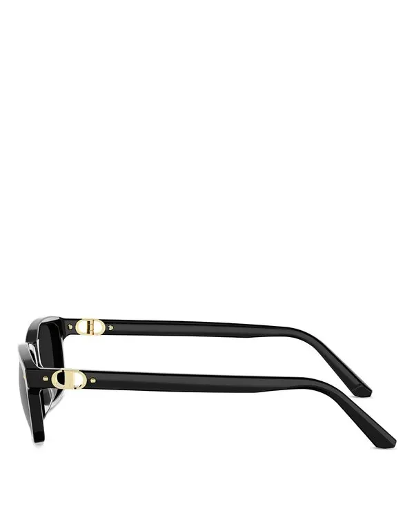 Dior Petit Cd Rectangular Sunglasses - Shiny Black / Smoke