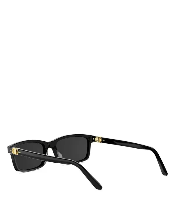 Dior Petit Cd Rectangular Sunglasses - Shiny Black / Smoke