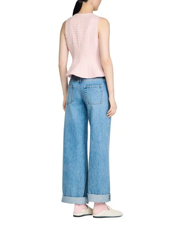 Sandro Sequin Tweed Top