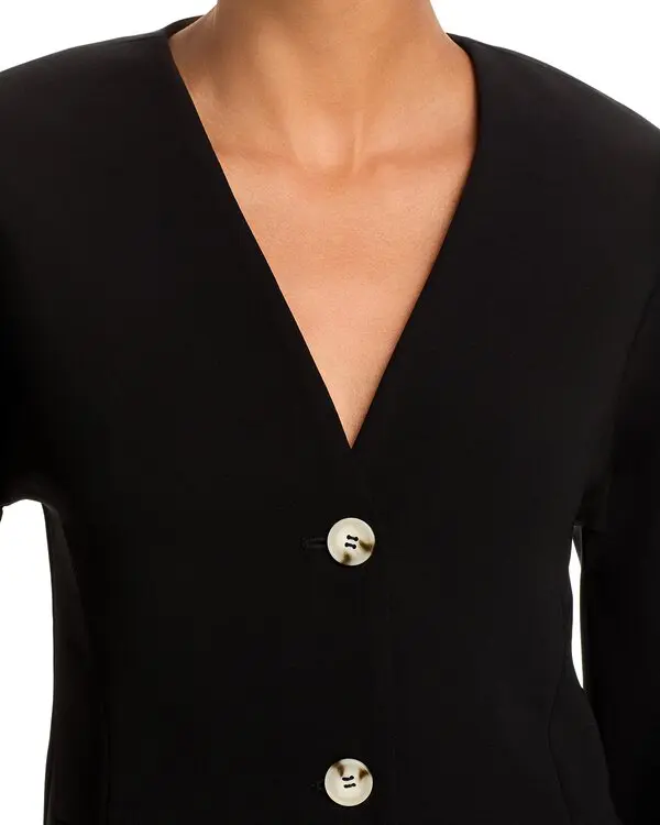 Aqua Collarless Blazer