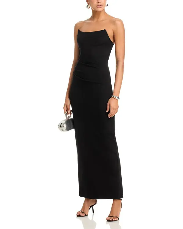 Aqua Strapless Maxi Dress