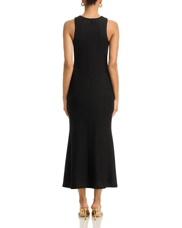 Aqua Gathered Jersey Dress Exclusive - Black