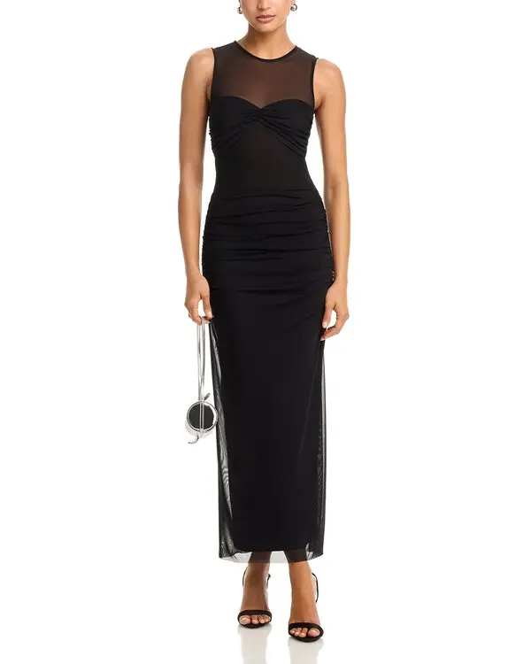Aqua Sleeveless Mesh Dress