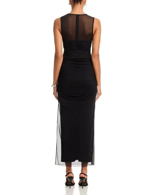 Aqua Sleeveless Mesh Dress