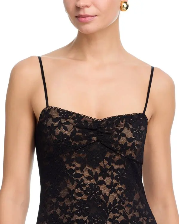 Aqua Stretch Lace Maxi Dress - Black