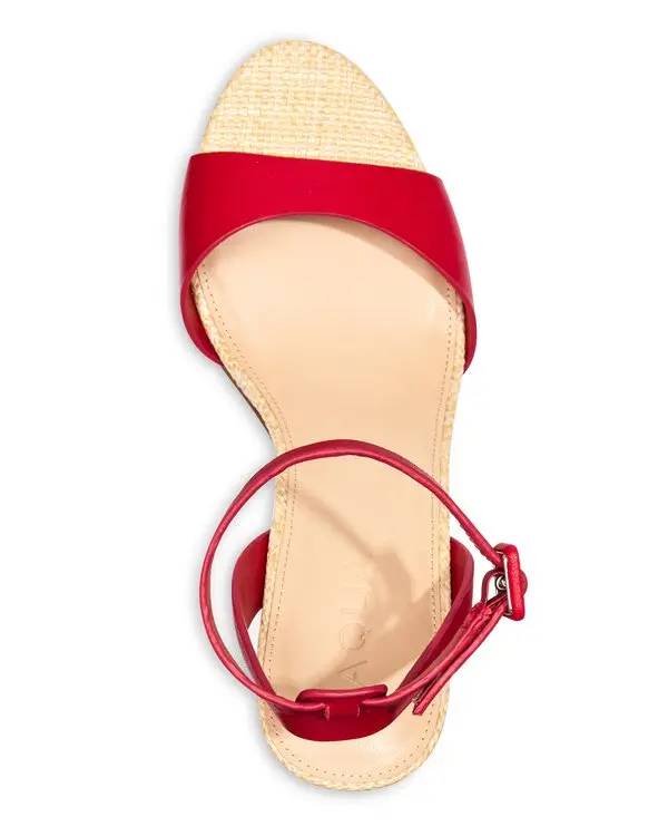Aqua Baley Leather Sandals - Red Leather