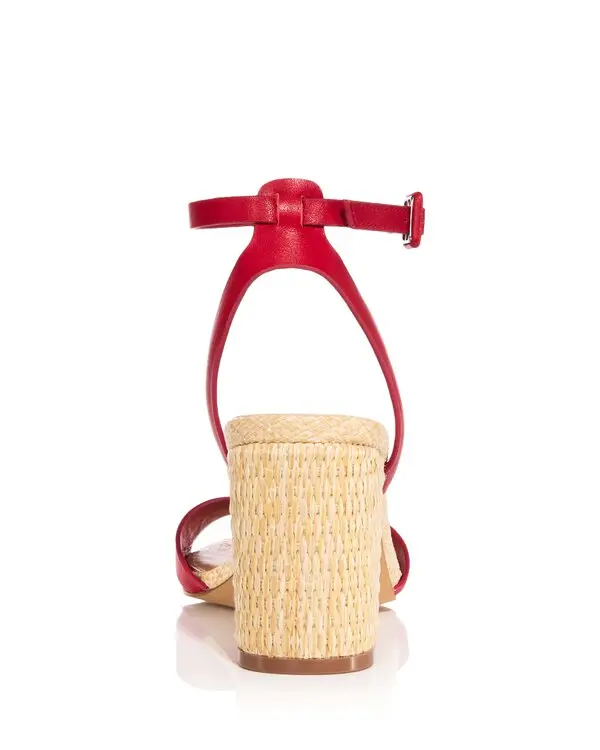 Aqua Baley Leather Sandals - Red Leather
