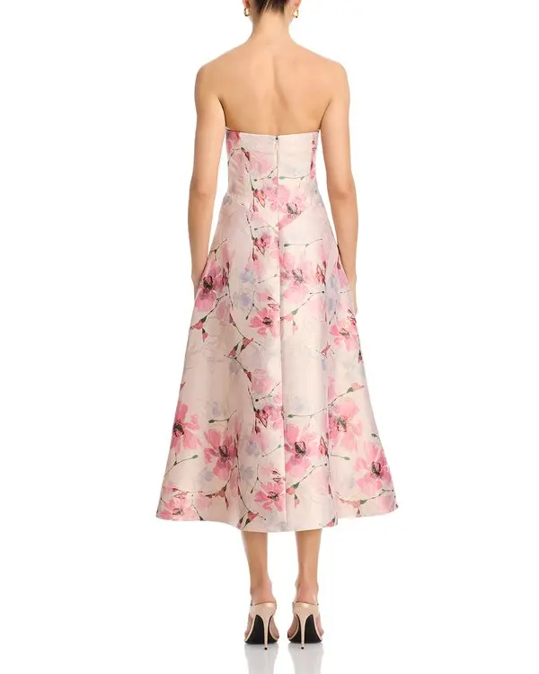 Rickie Freeman For Teri Jon Strapless Gazar Floral Dress