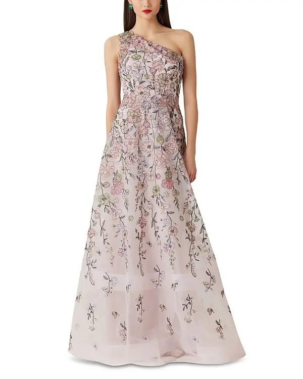 Rickie Freeman For Teri Jon Floral Embroidered Gown