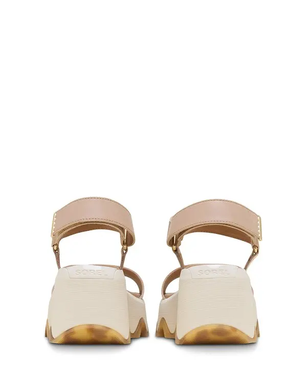 Sorel Kinetic Aura Y-strap Platform Sandals - Honest Beige
