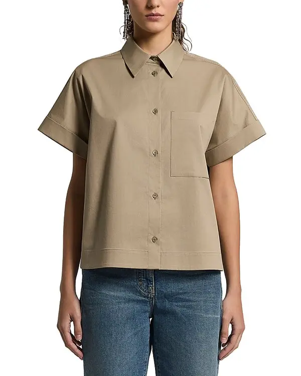 Peserico Cuffed Sleeve Camp Shirt