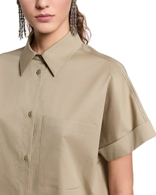 Peserico Cuffed Sleeve Camp Shirt