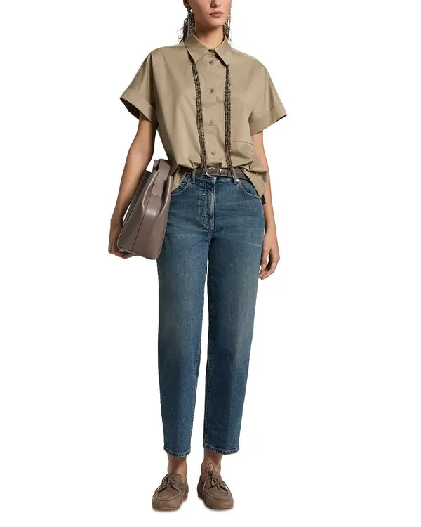 Peserico Cuffed Sleeve Camp Shirt
