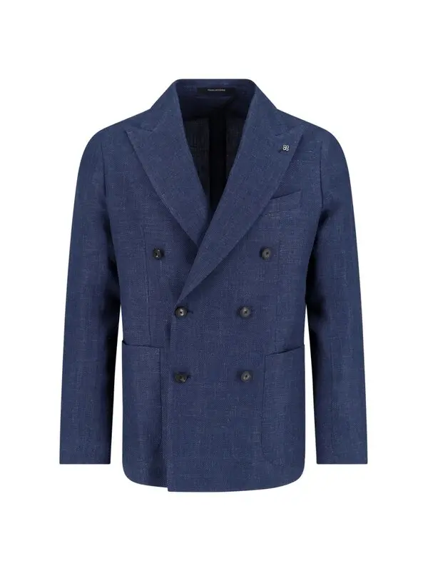 Tagliatore Double-breasted Linen Blend Blazer