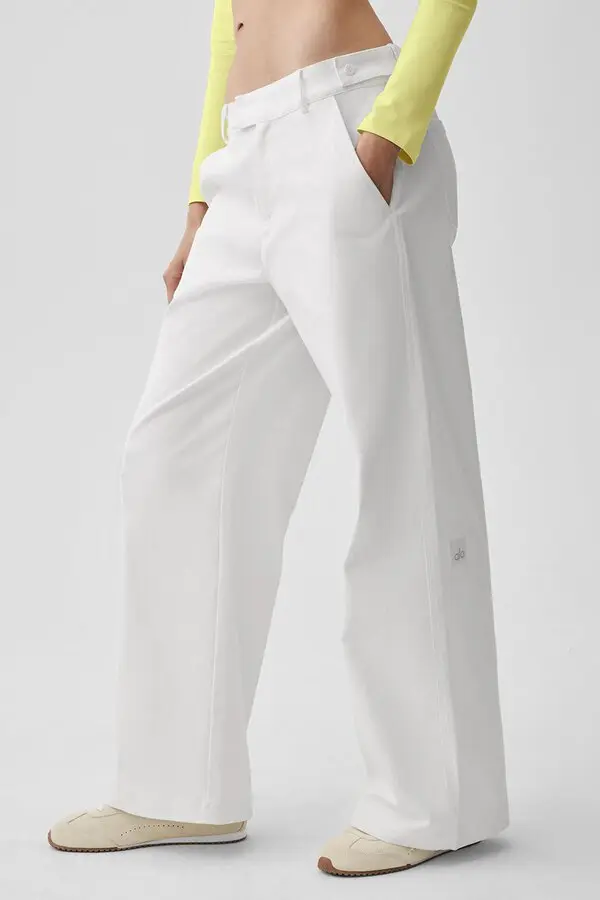 Alo Yoga High Road Straight Leg Pant - White