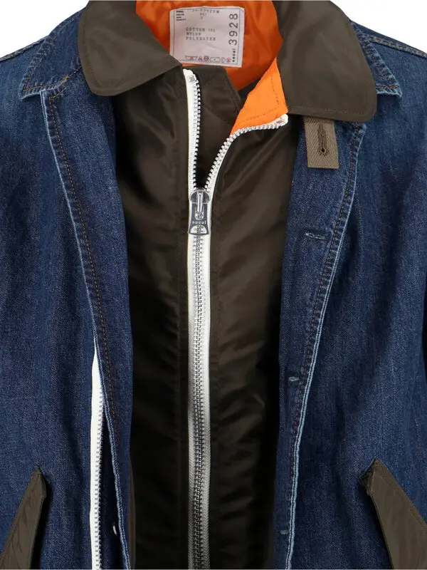 Sacai Denim And Nylon Jacket