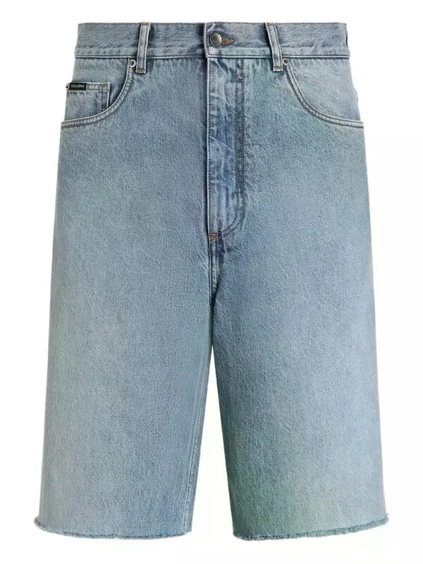 Dolce & Gabbana Logo Denim Shorts - Blue