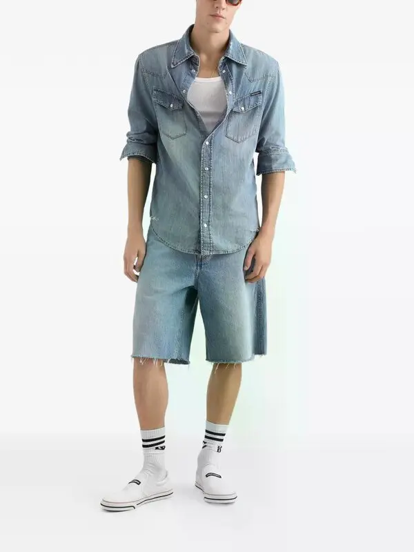 Dolce & Gabbana Logo Denim Shorts - Blue