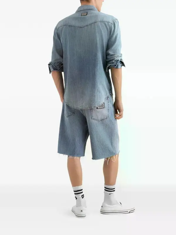 Dolce & Gabbana Logo Denim Shorts - Blue