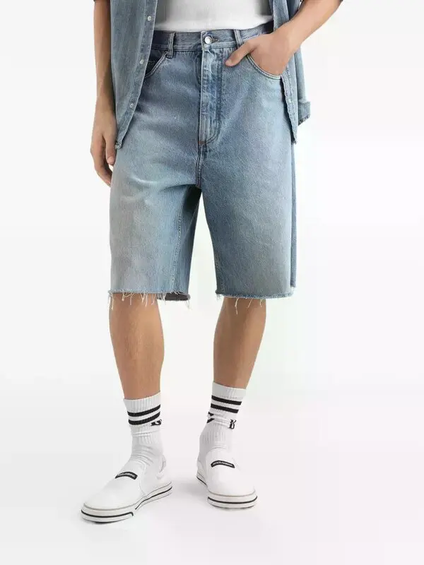 Dolce & Gabbana Logo Denim Shorts - Blue