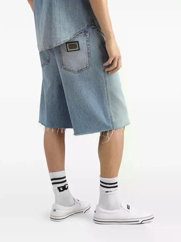 Dolce & Gabbana Logo Denim Shorts - Blue