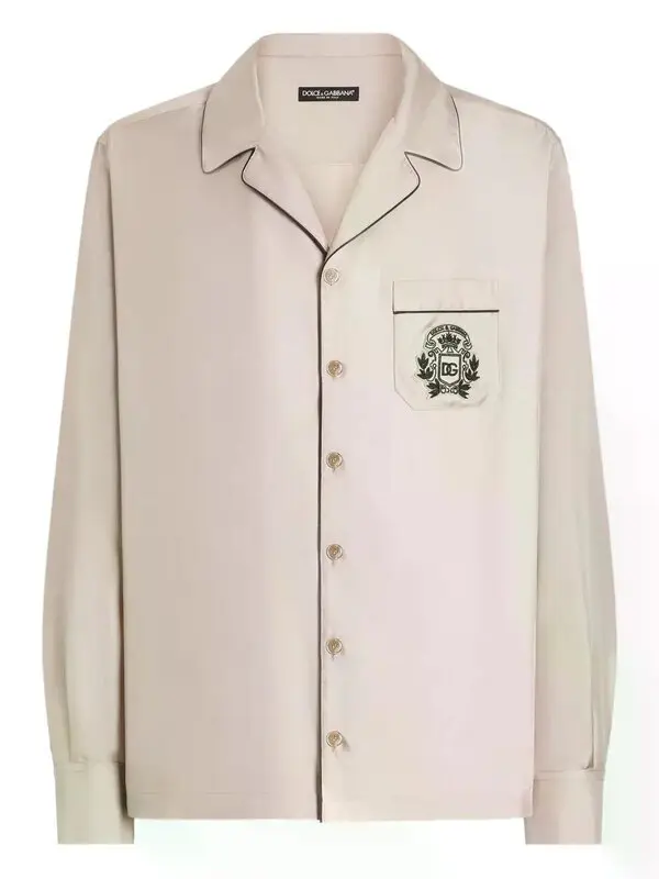 Dolce & Gabbana Logo-embroidered Pocket Shirt - Neutrals