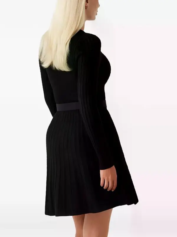 Guess Long-sleeved Belted Mini Dress - Blue