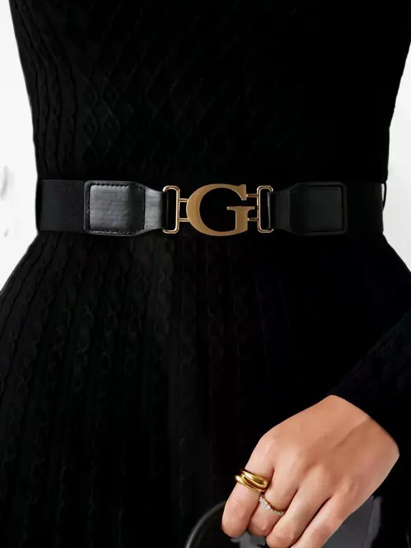 Guess Long-sleeved Belted Mini Dress - Blue