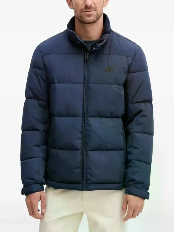TRUSSARDI Padded Logo-patch Jacket - Blue