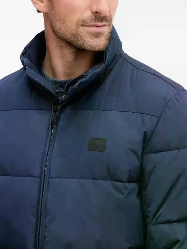 TRUSSARDI Padded Logo-patch Jacket - Blue