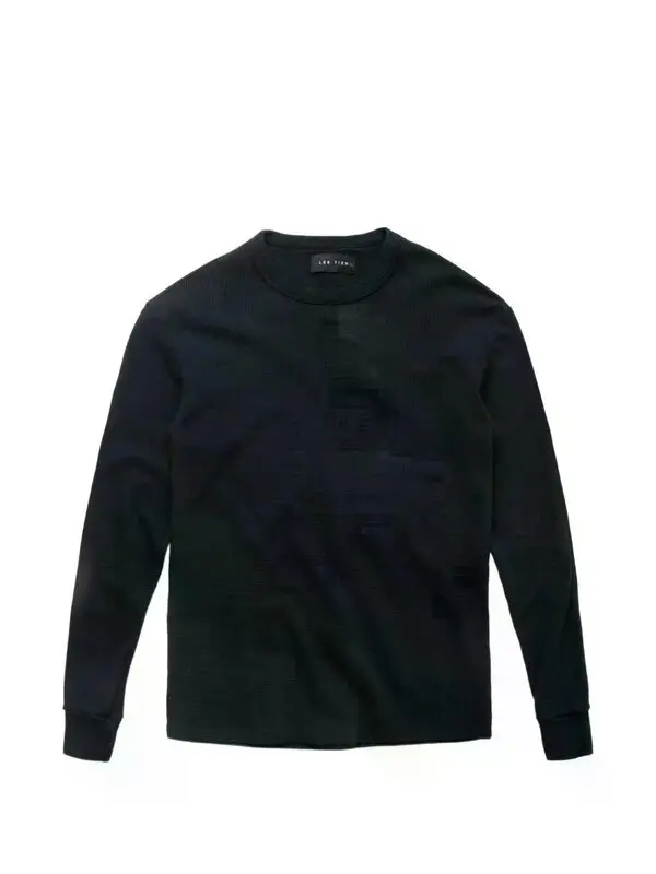 LES TIEN Long-sleeve Crew-neck Top - Black