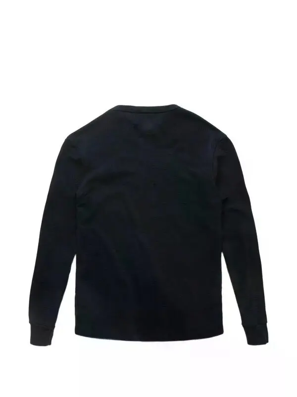 LES TIEN Long-sleeve Crew-neck Top - Black
