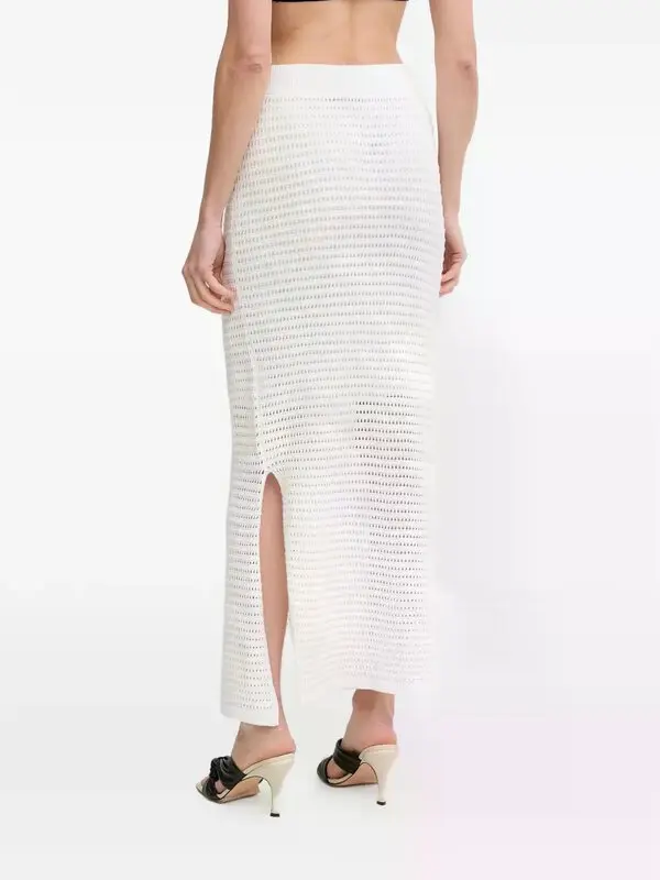 MARC AUREL Openwork Slit Lang Skirt
