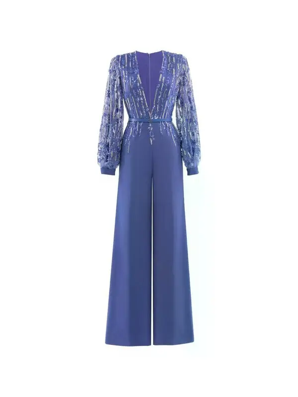 SAIID KOBEISY Crepe Jumpsuit - Blue