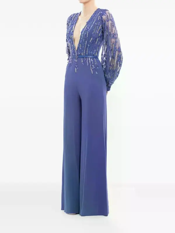 SAIID KOBEISY Crepe Jumpsuit - Blue