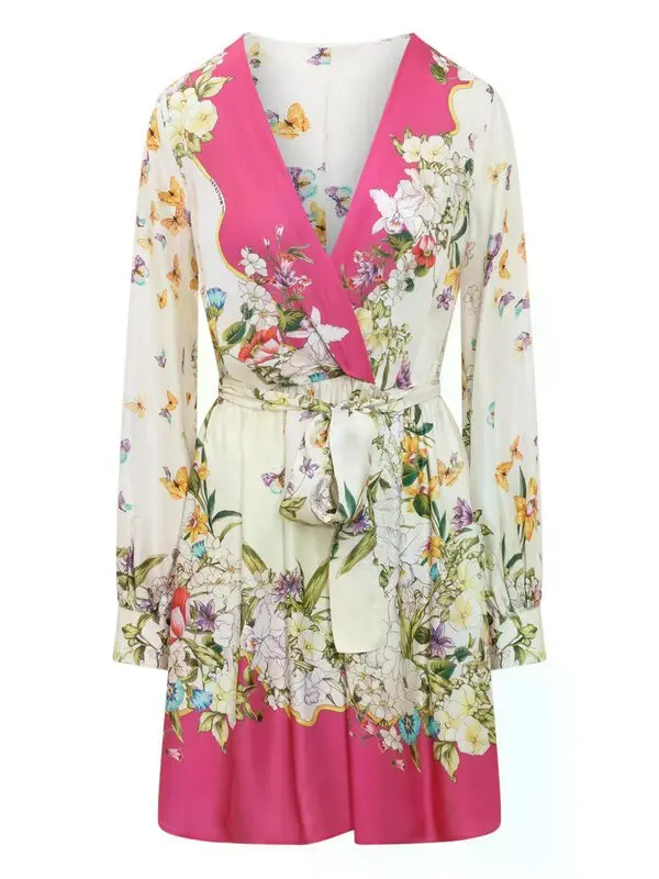 ANNA MOLINARI Butterfly-floral-pattern Dress - Neutrals