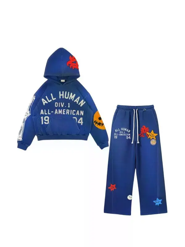 ALL HUMAN Patch-appliquéd Track Pants Set