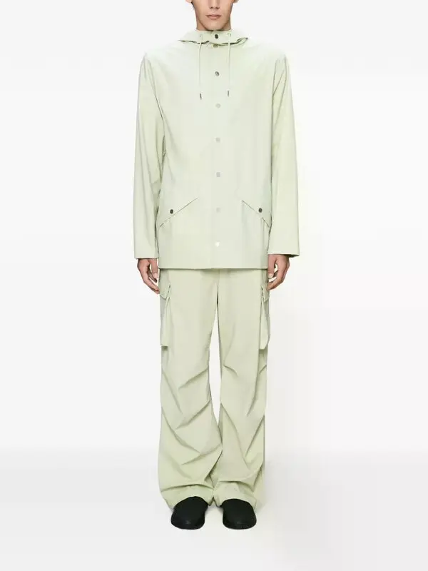 Rains Buttoned Hooded Jacket - Neutrals