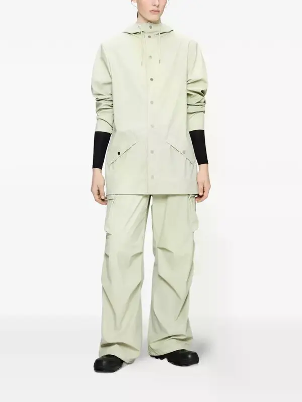 Rains Buttoned Hooded Jacket - Neutrals