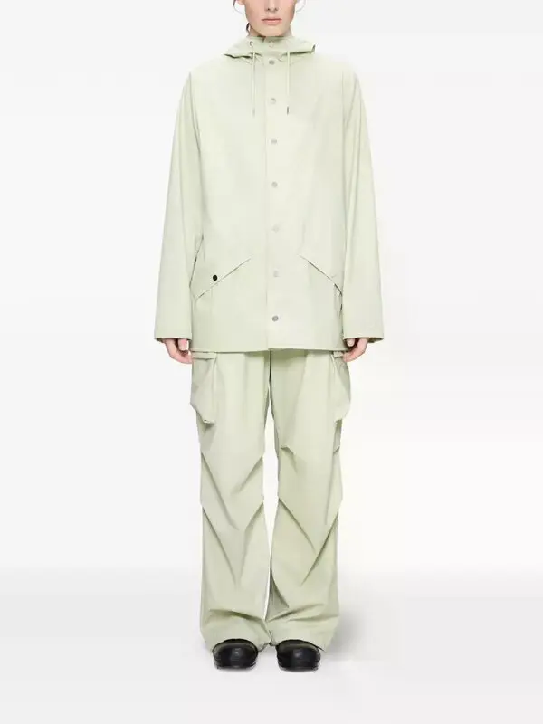Rains Buttoned Hooded Jacket - Neutrals