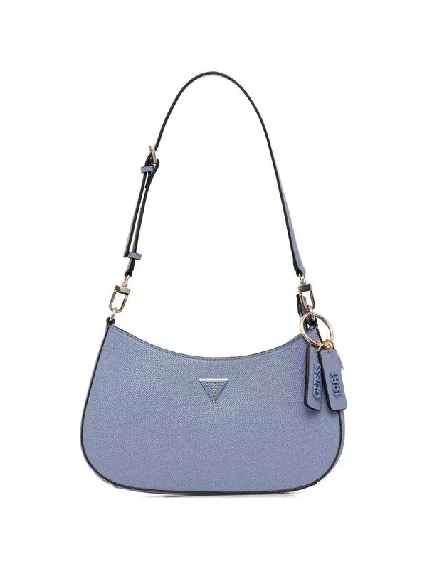 Guess Triangle-logo Charm Satchel - Blue