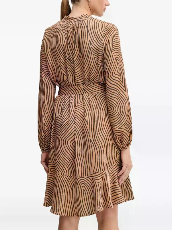 MARC AUREL Patterned Mini Dress With Tie Waist