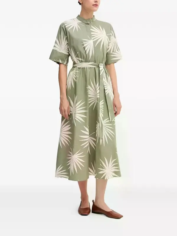 OUI Buttoned Printed Midi Dress
