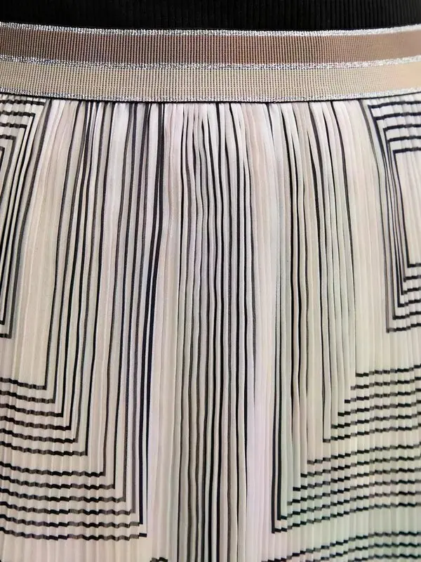 MARC AUREL Geometric Pleated Midi Skirt