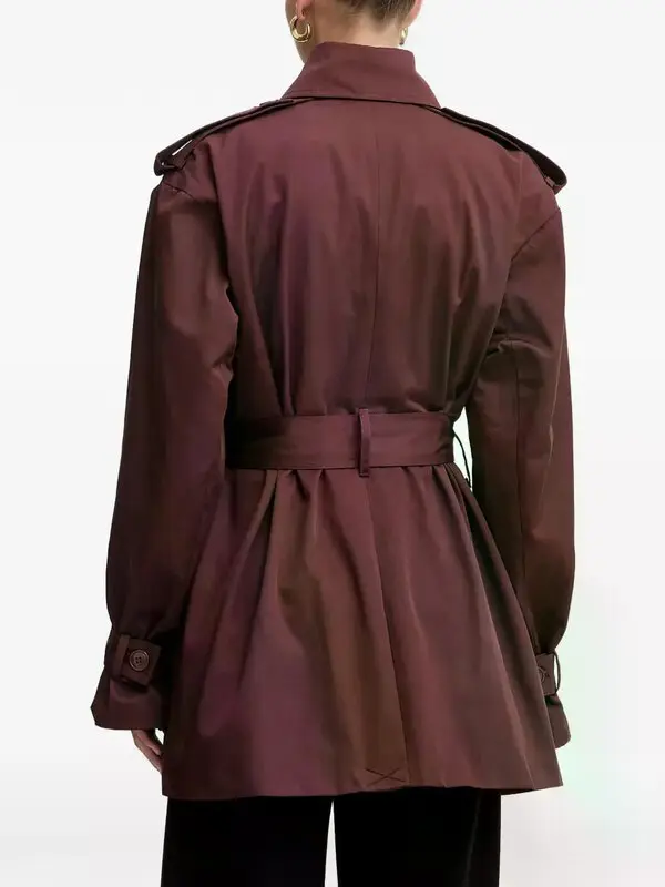 Bardot Aster Belted Trench Coat - Red