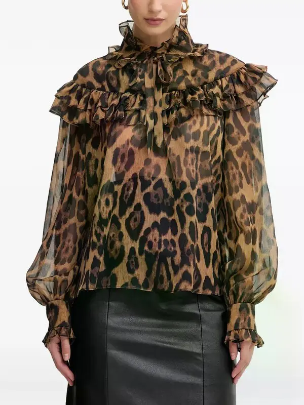 Bardot Leopard-print Blouse - Brown