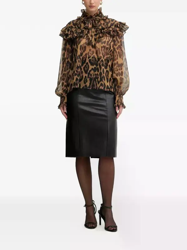 Bardot Leopard-print Blouse - Brown